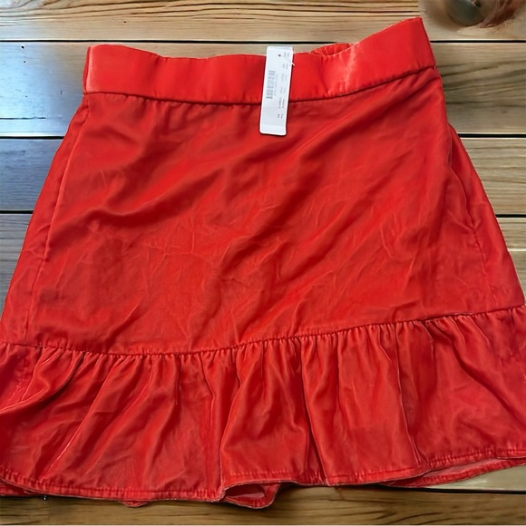Skirts | Jcrew Velvet Poppy Redorangecoral Skirt | Poshmark
